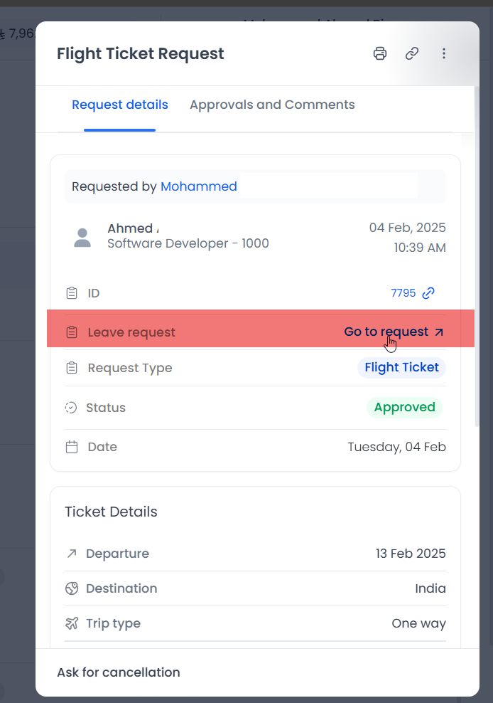 Submitting flight ticket requests – Knowledge base